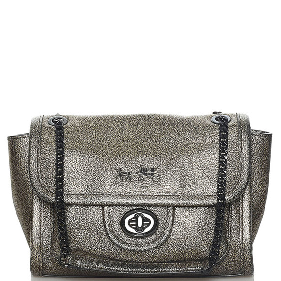 Coach | Bags | Coach Chain Shoulder Bag Metallic Gold Leather Ladies ...